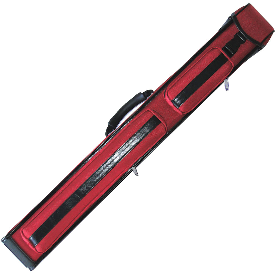 J&J 2B/3S Nylon W/Satin Dividers Cue Case - Red