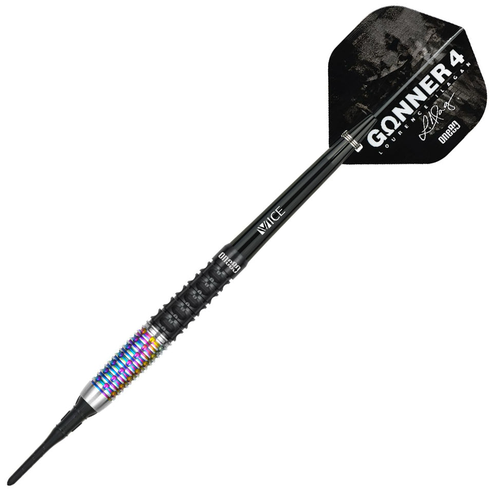 One80 Lourence Ilagan Gunner 4 Soft Tip Darts - 22gm Rainbow