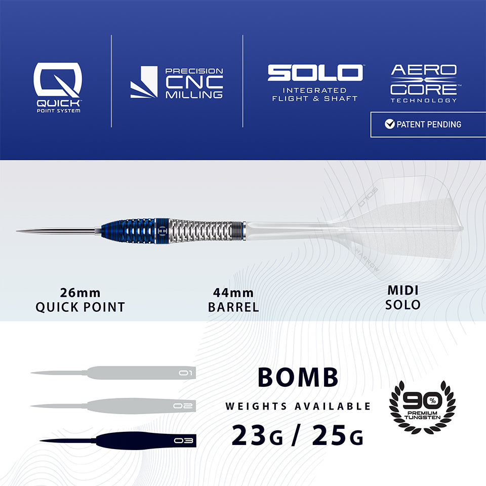Harrows Geo Bomb Steel Tip Darts - 25gm