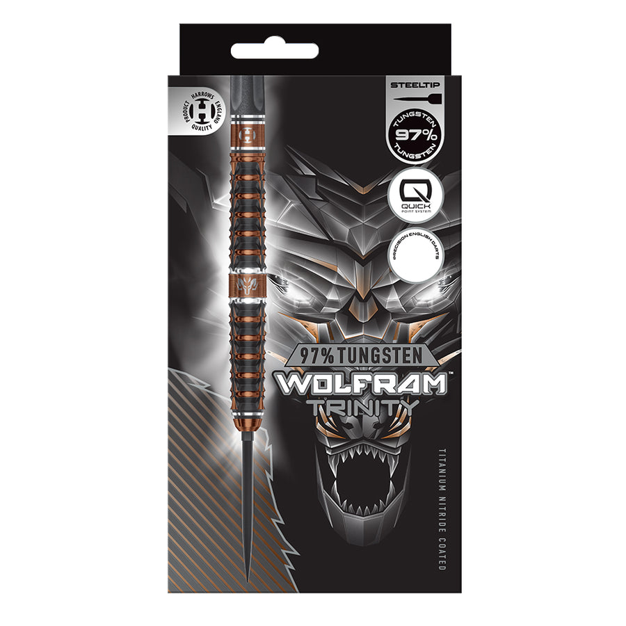 Harrows Wolfram Trinity Quick Point Steel Tip Darts - 23gm