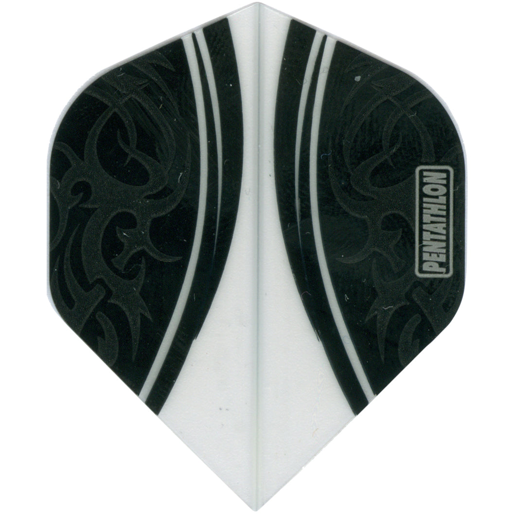 Pentathlon 100 Micron Dart Flights - Standard Translucent Clear Tribal