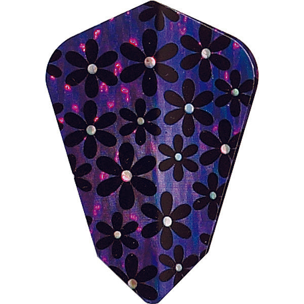 GLD 2d Glitter Dart Flights - Fantail Purple Flowers