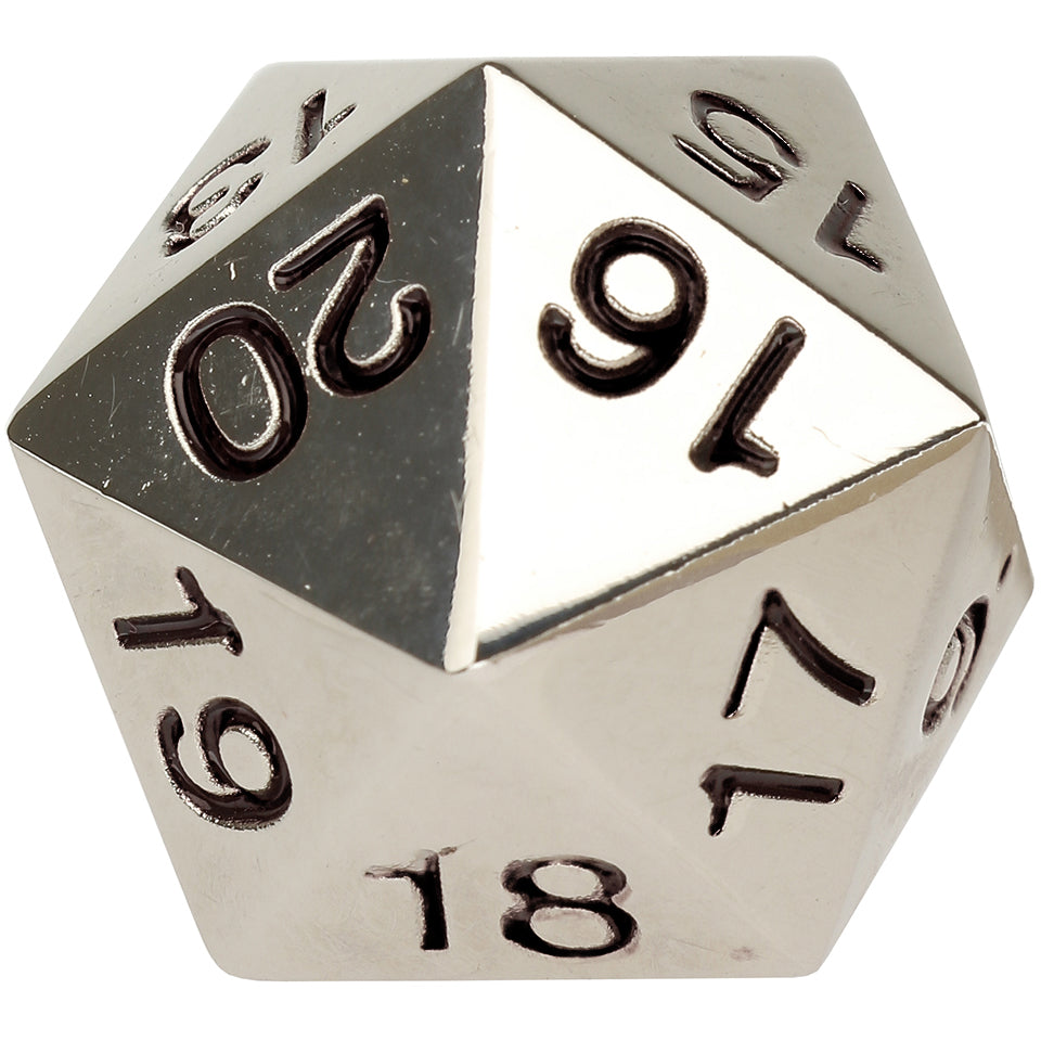 22mm D20 Nickel Plate Dice